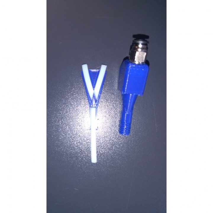 3D Printable 2in1 Hotend Y Adapter 23 - Dual Extruder one Hotend by Lange23