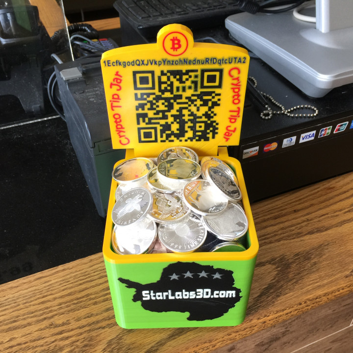3D Printable Crypto Tip Jar by Star Labs 3D, LLC