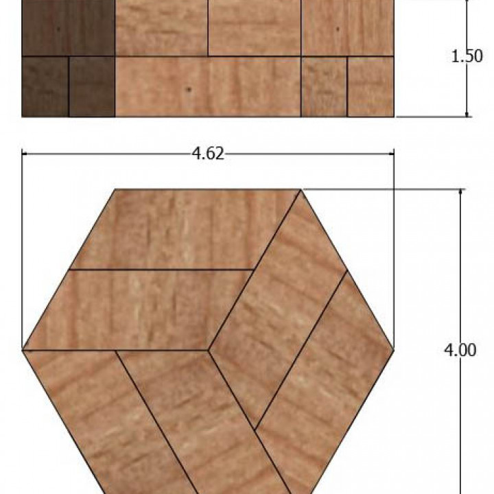 3D Printable Hexagon Puzzle by Mark Ingle