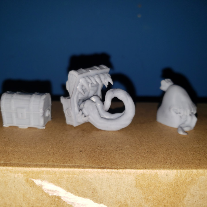 3D Print of Treasure Chest - Disguised Mimic - Tabletop Miniature by jacobp