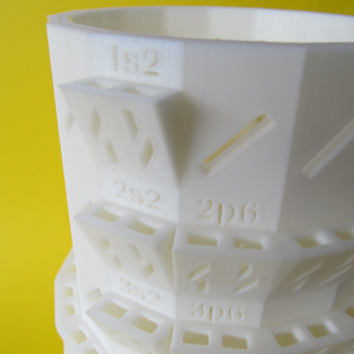 3D Printable SPDF Diagram With Electrons by inProgressDesigns