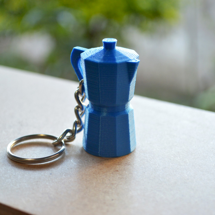 3D Printable Moka Pot Keychain by David Dória