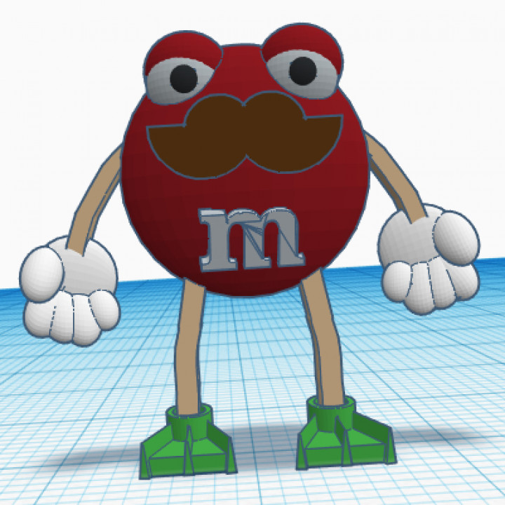 3D Printable M&M guy #TinkerCharacters @MyMiniFactory @tinkercad by ...