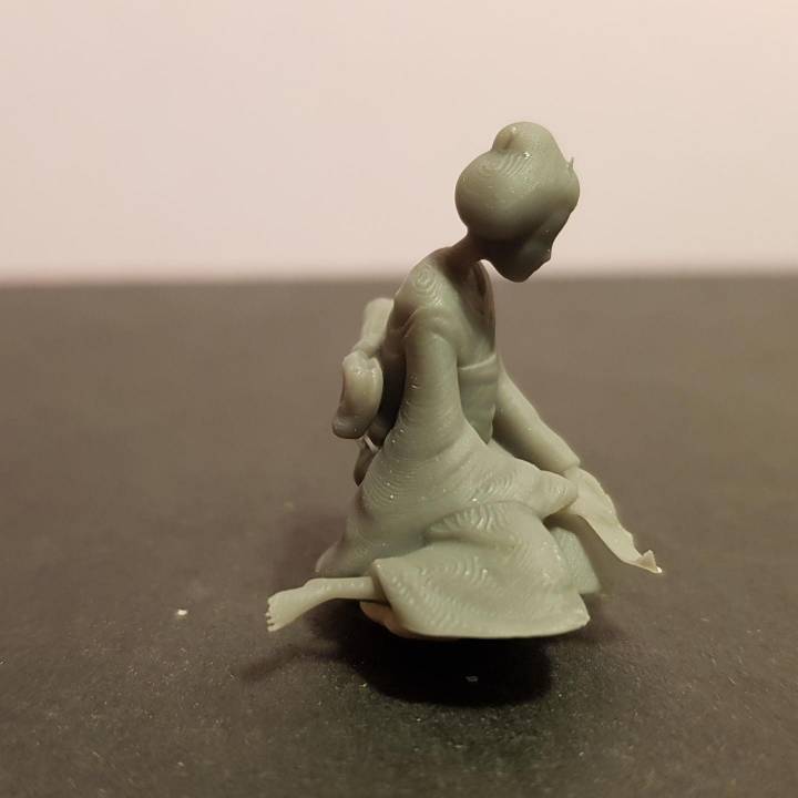 3D Printable Sad Geisha 3D Sculpture by Pablo Garcia