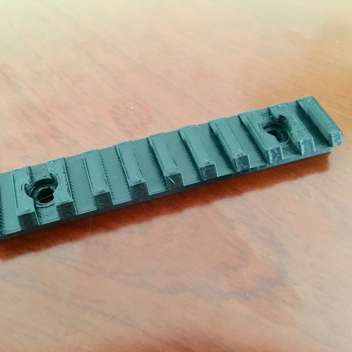 3D Printable Picatinny Rail 105mm - 2 Bolts by Detlef Kocks