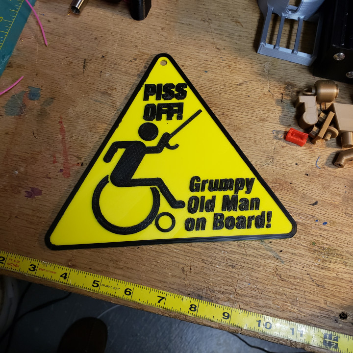 3d Printable Grumpy Old Man Sign By Bharat Mistry