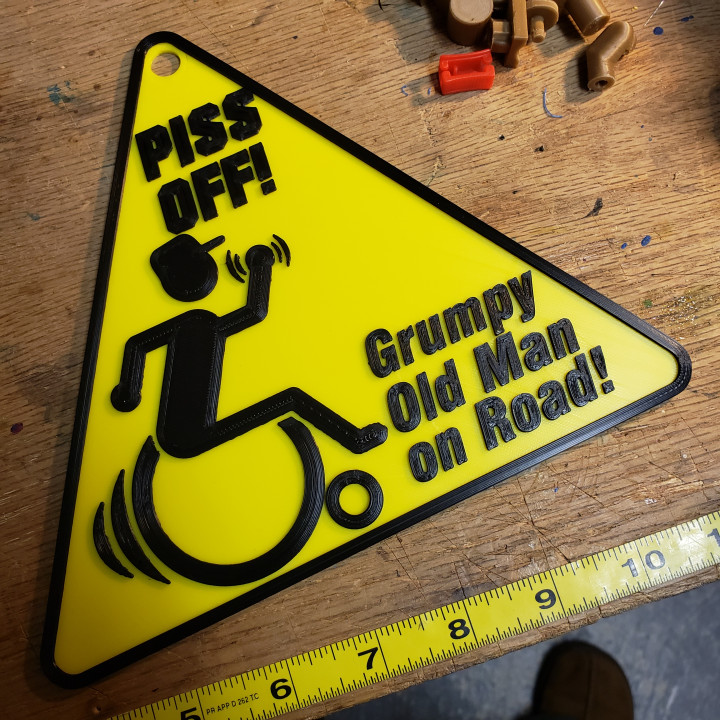 3d Printable Grumpy Old Man Sign By Bharat Mistry