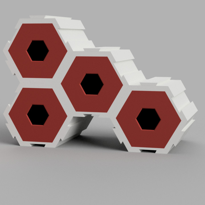 3D Printable Hexagon Interlocking Storage Draws by Charlie Marsh