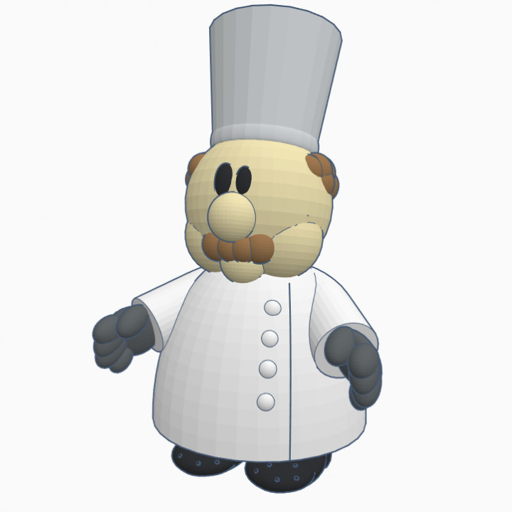 3D Printable CUTE CHEF WITH CROCS #Tinkercharacters by TED3D