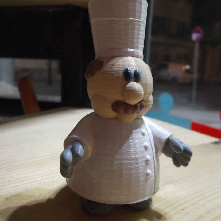 3D Printable CUTE CHEF WITH CROCS #Tinkercharacters by TED3D