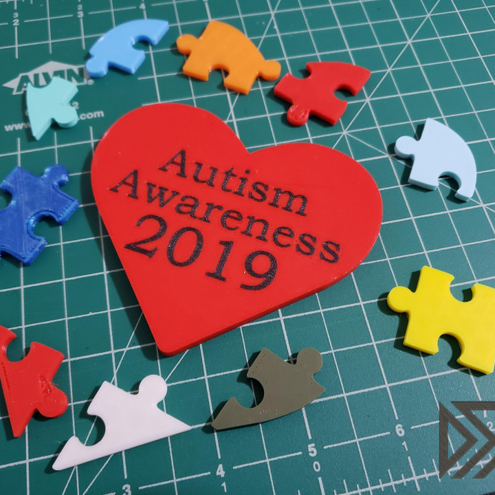 3D Printable Autism Awareness Month Puzzle 2019 by Dsk