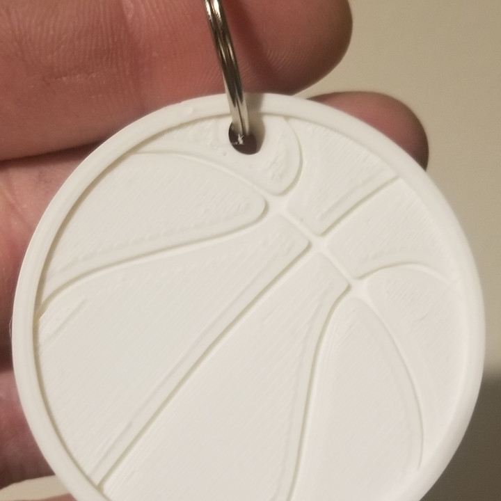 3D Printable Basketball Ketchain by Lewellyn Frantz