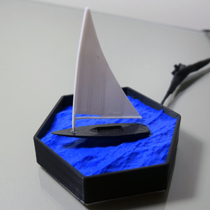 3D Printable Laser Sailboat Light Up Boat Model by Neil Sawhney