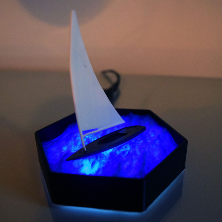 3D Printable Laser Sailboat Light Up Boat Model by Neil Sawhney