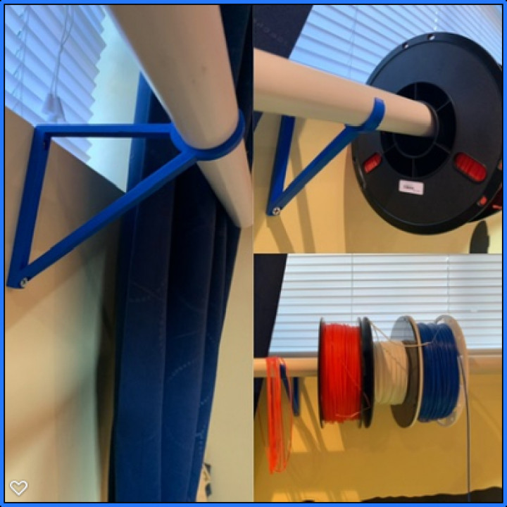 3D Printable filaments Spool wallmount hanger by martin p lamoureux