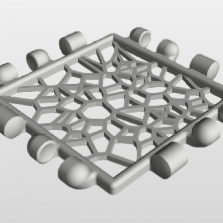 3D Printable Polypanel Voronoi-design square panel by Peter Bock