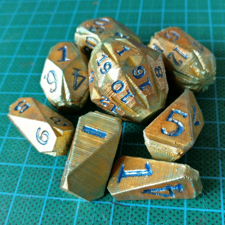 3D Print of Facets Dice - Full set of custom RPG dice by ronald00chua