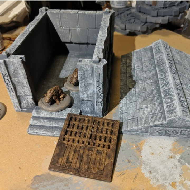 3D Printable Fantasy Wargame Terrain - Runic Crypt by brander roullett