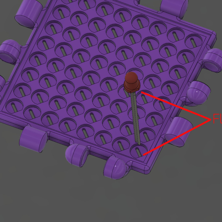 3D Printable LED Matrix Square PolyPanel by Brodie Fairhall