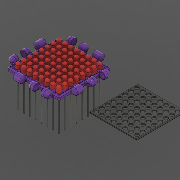 3D Printable LED Matrix Square PolyPanel by Brodie Fairhall