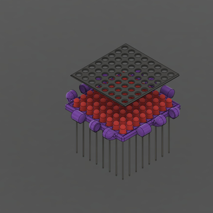 3D Printable LED Matrix Square PolyPanel by Brodie Fairhall