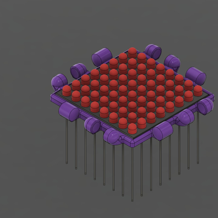 3D Printable LED Matrix Square PolyPanel by Brodie Fairhall