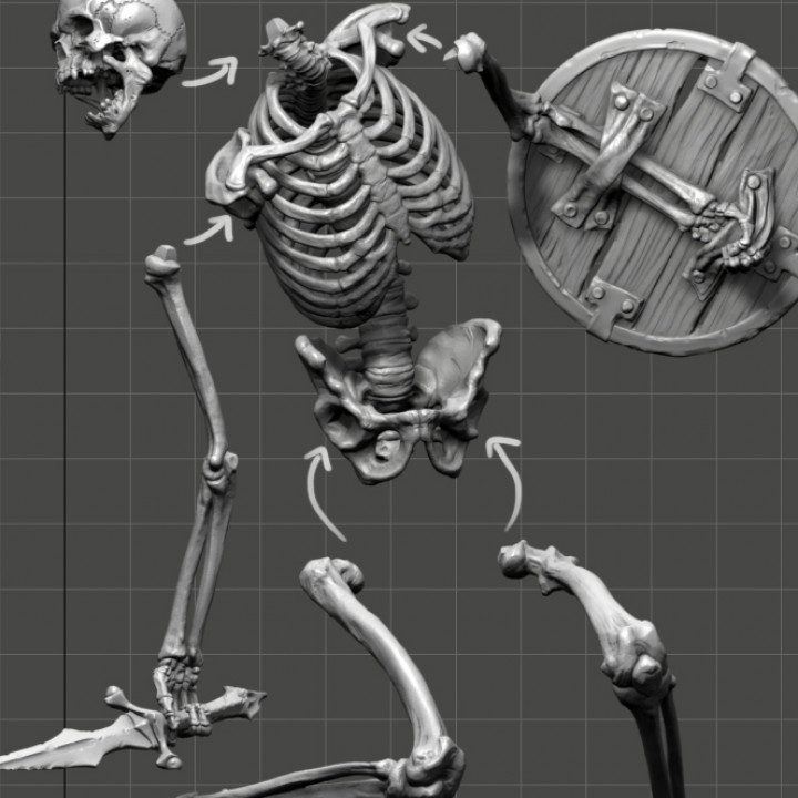 3D Printable Evil Skeleton Warrior by Arminas Didziokas