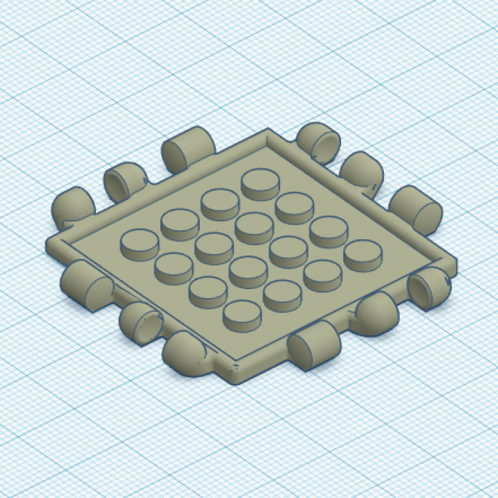 3D Printable Square panel with lego studs by Benjamin Treviño