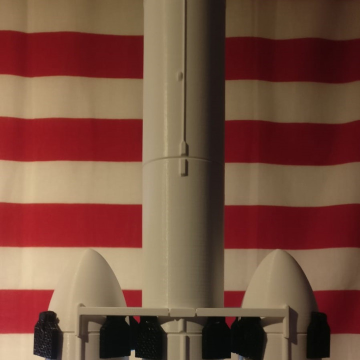 3D Printable Falcon Heavy upgrade (for Antinafrica's Falcon 9) by Niek