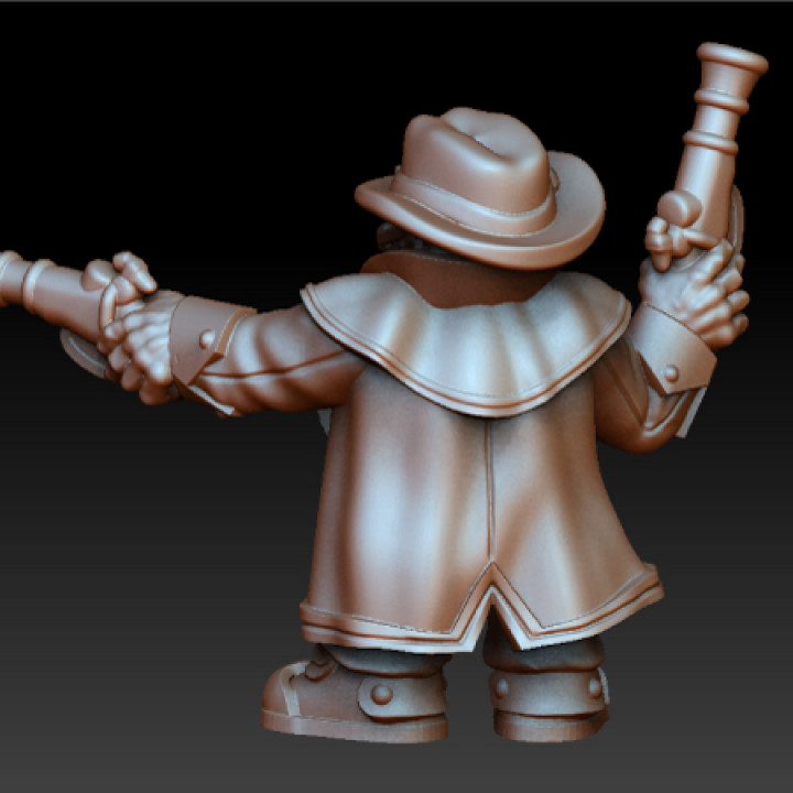 3D Printable Gunslinger dwarf by Stanislav Kuznetsov