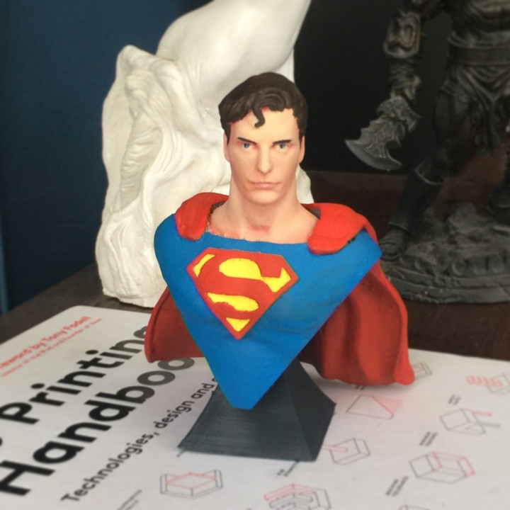 3D Printable Superman Chris Reeve Bust by Francisco Javier Caceres