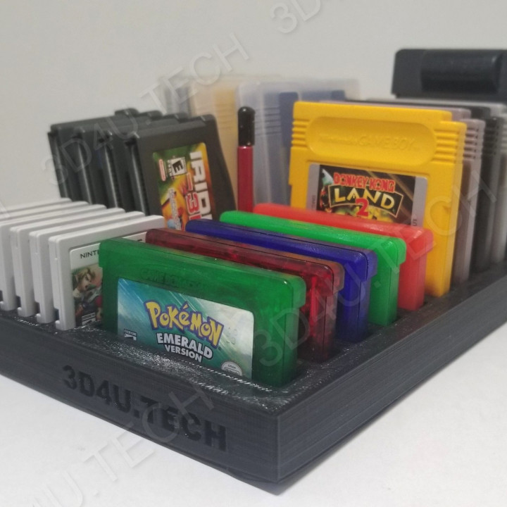 3D Printable Gameboy Game Holder & Storage (Includes GB/GBA/3DS) by ...