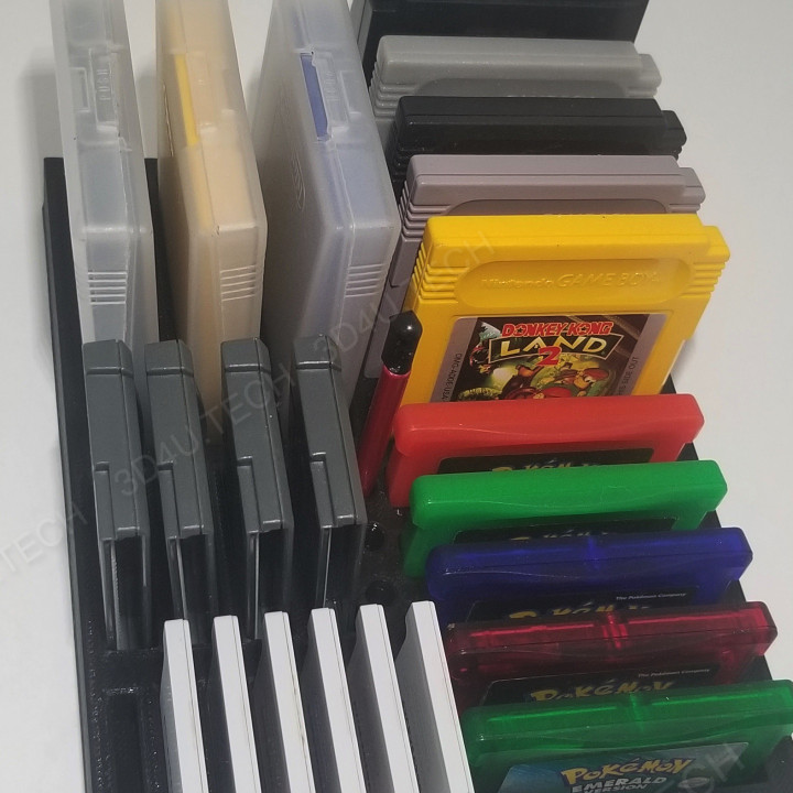 3D Printable Gameboy Game Holder & Storage (Includes GB/GBA/3DS) by ...