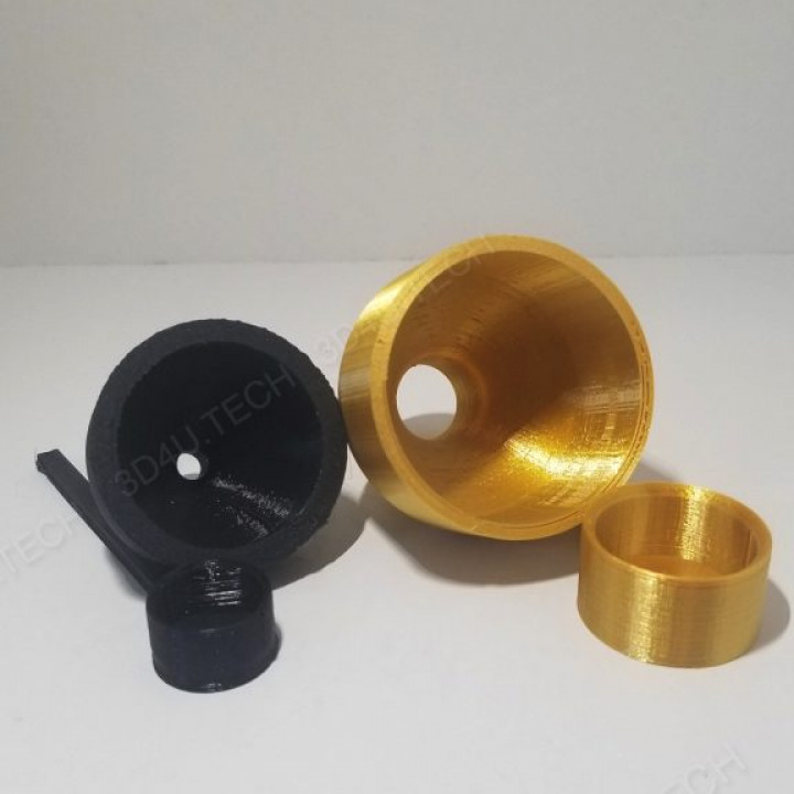 3D Printable Protein/Food Scoop & Funnel Combo (2 sizes) by the3dcoder