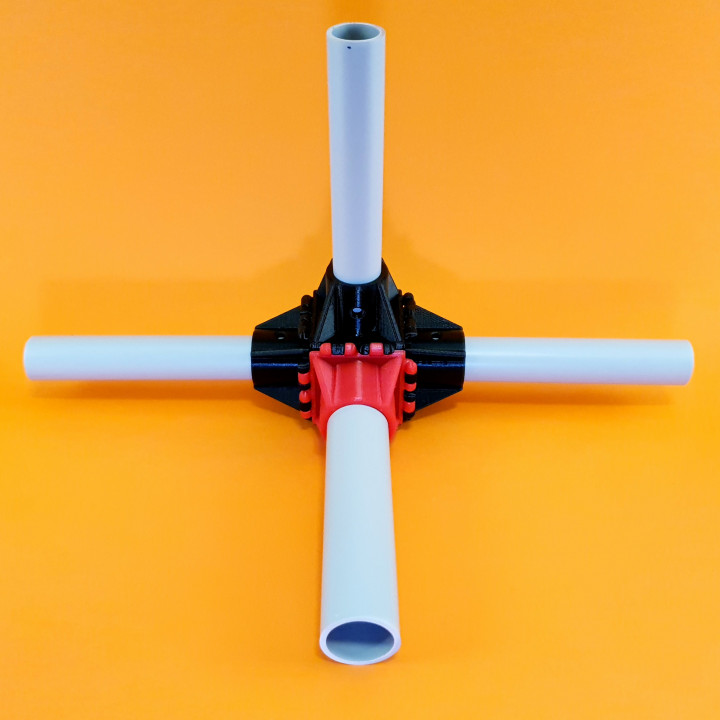 3D Printable Parametric PVC Pipe connector Polypanel by Brodie Fairhall