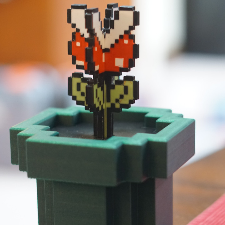 3D Printable 8 bit piranha plant hidden jar by Ian