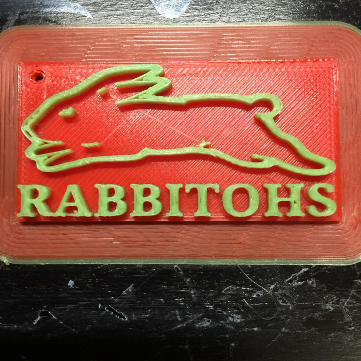 3D Printable Rabbitohs Key Ring by Shane Catford