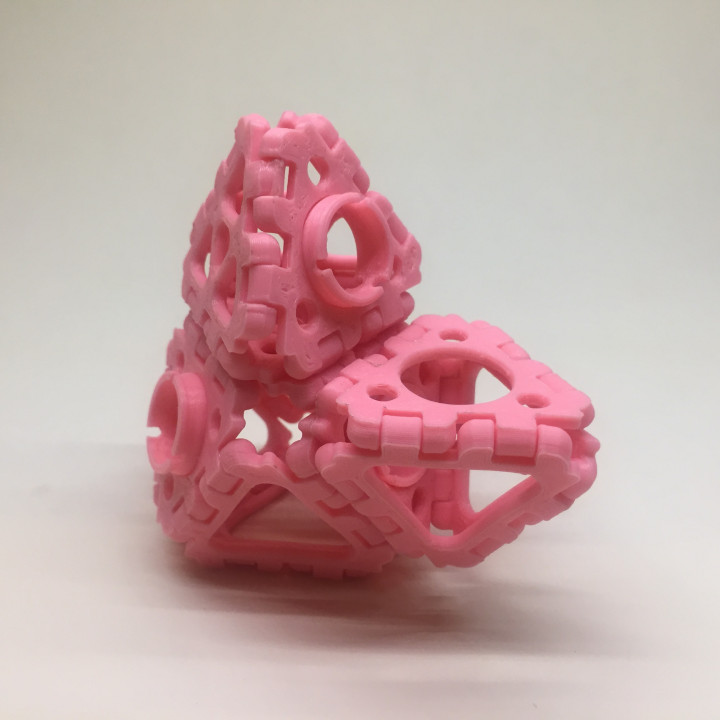 3D Printable triangle circle hole panel with connector by Ethan Bender