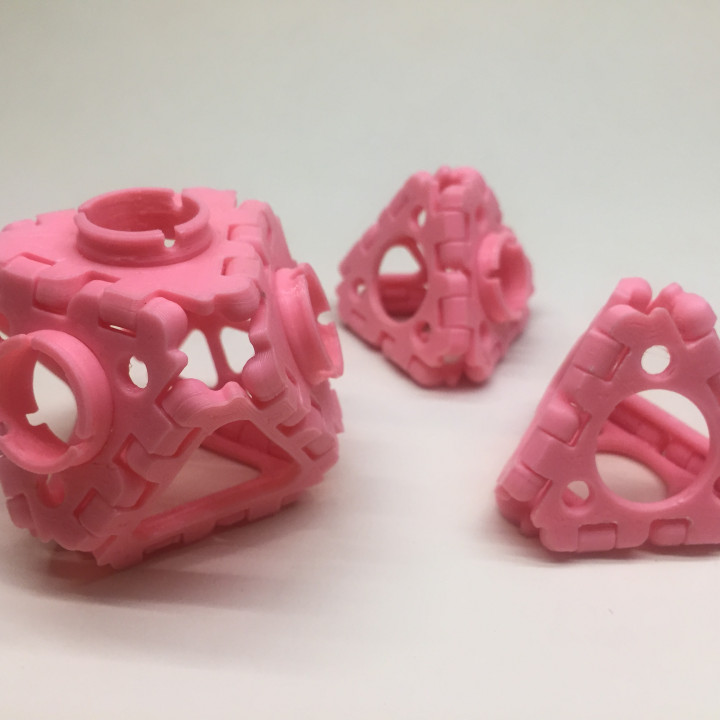 3D Printable triangle circle hole panel with connector by Ethan Bender