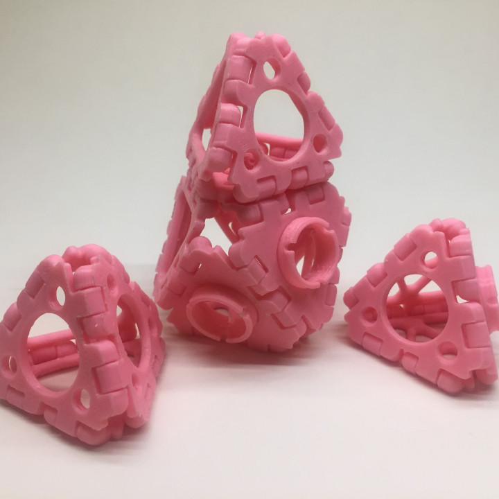 3D Printable triangle circle hole panel with connector by Ethan Bender