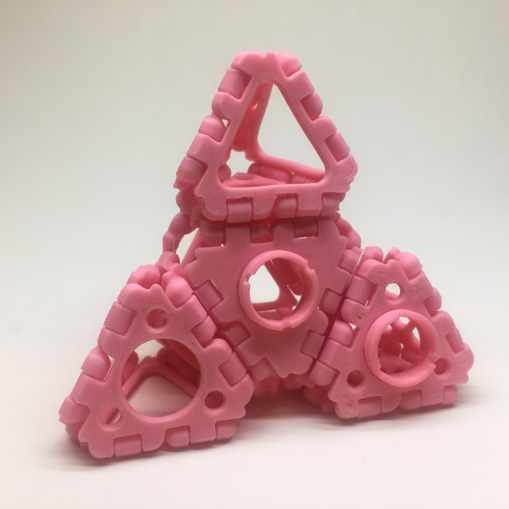 3D Printable triangle circle hole panel with connector by Ethan Bender