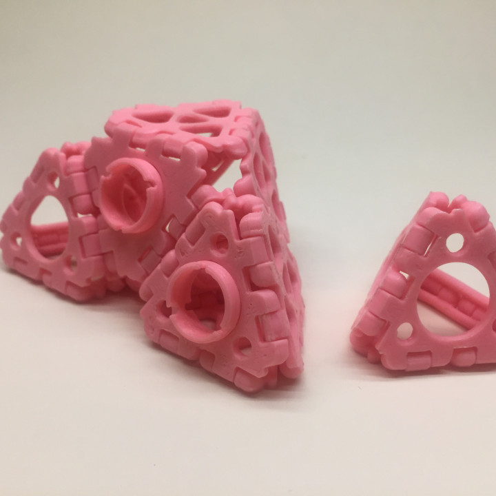 3D Printable triangle circle hole panel with connector by Ethan Bender