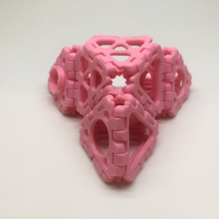 3D Printable triangle circle hole panel with connector by Ethan Bender