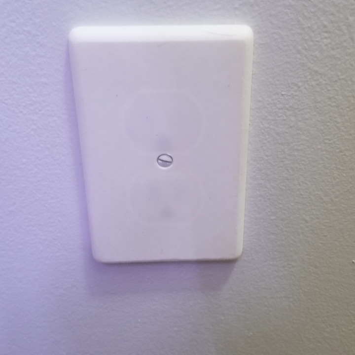 3D Printable Blank Outlet Cover v2 by GunGeek