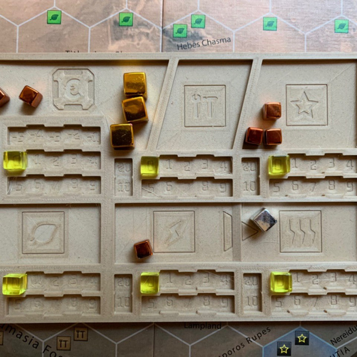3D Printable Terraforming Mars Player Tray by Per