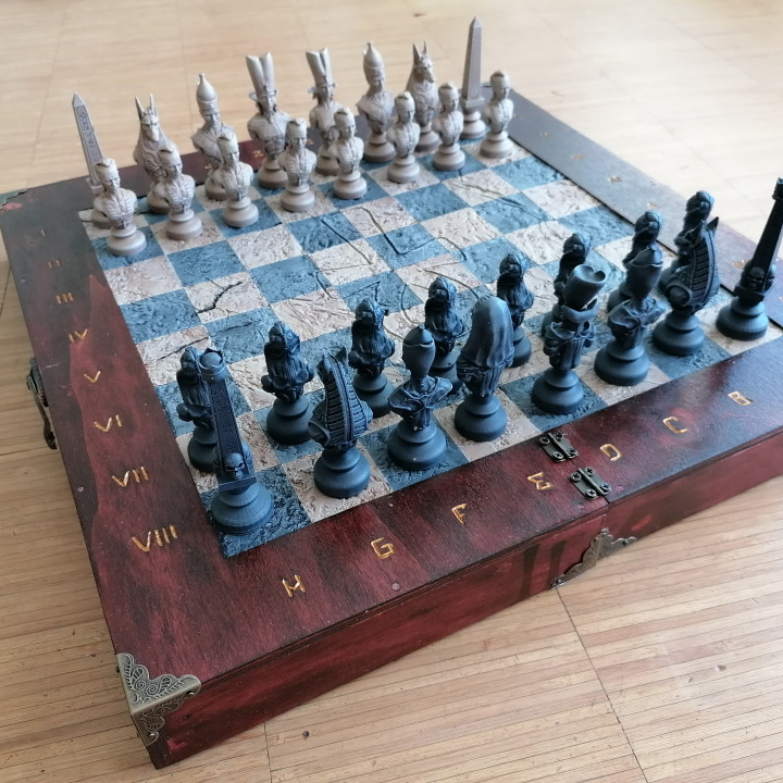 3D Print of Egyptian Chess Alive vs Dead by k-fox