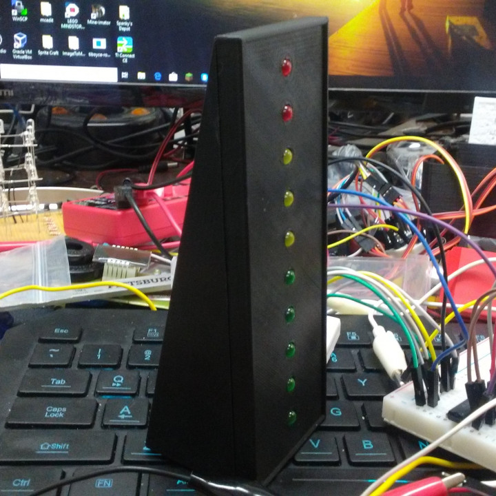 3D Printable Mini 10 LED VU Meter Stand for 5mm LED's by Spankys3D