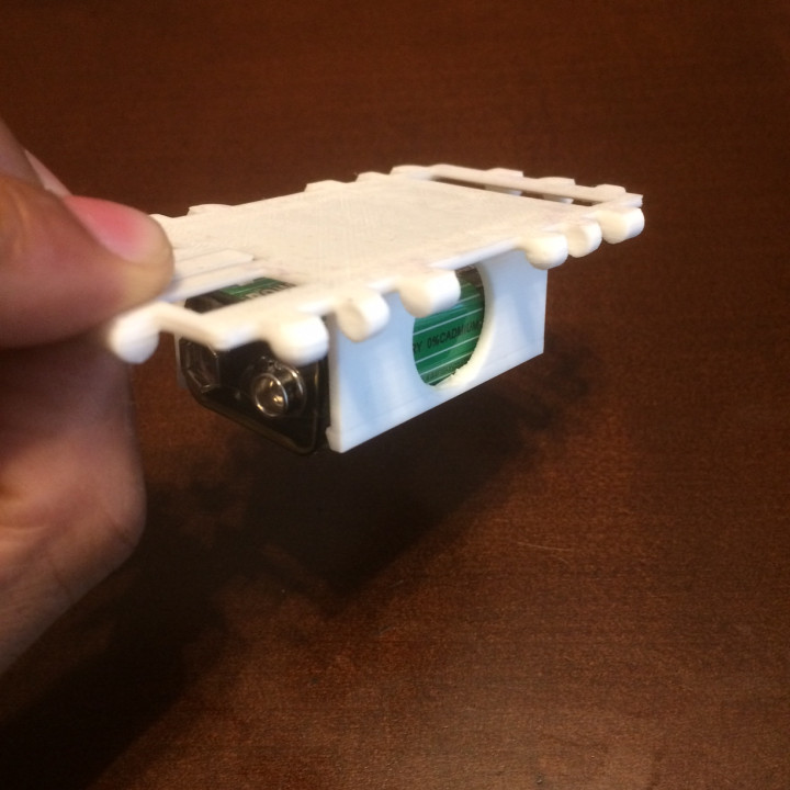 3D Printable Polypanel 9v battery holder (2 Squares) by Ikaika G.