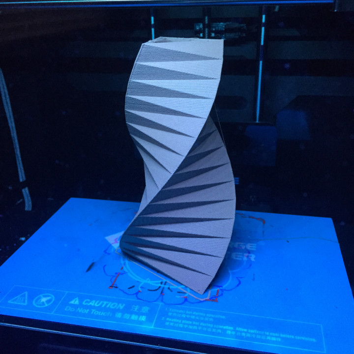 3D Printable Twisted Triangle Vase by Andrew Reynolds