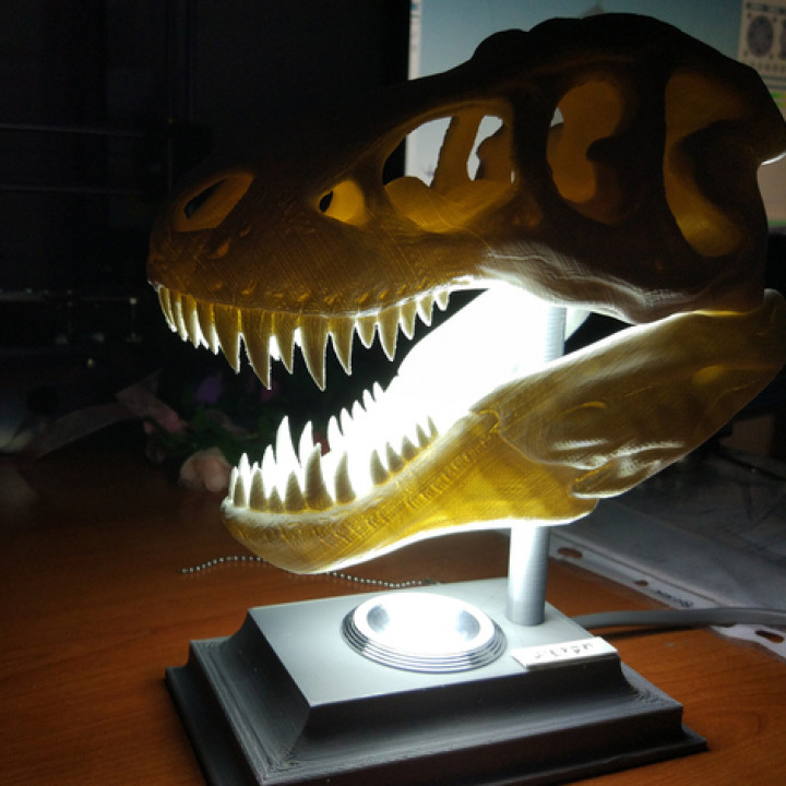 3D Printable T-REX_Desk_Lamp by Giovanni Campani